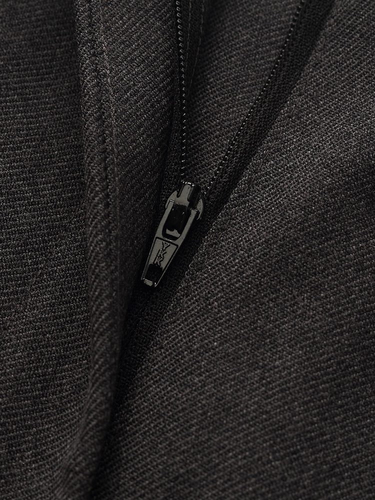 Worsted Wool Women Wide Leg Pants With Leather Belt – GOELIA