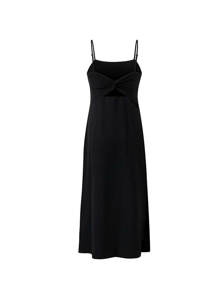 Back Twisted Spaghetti Strap Dress With Detachable Bra Pads – GOELIA