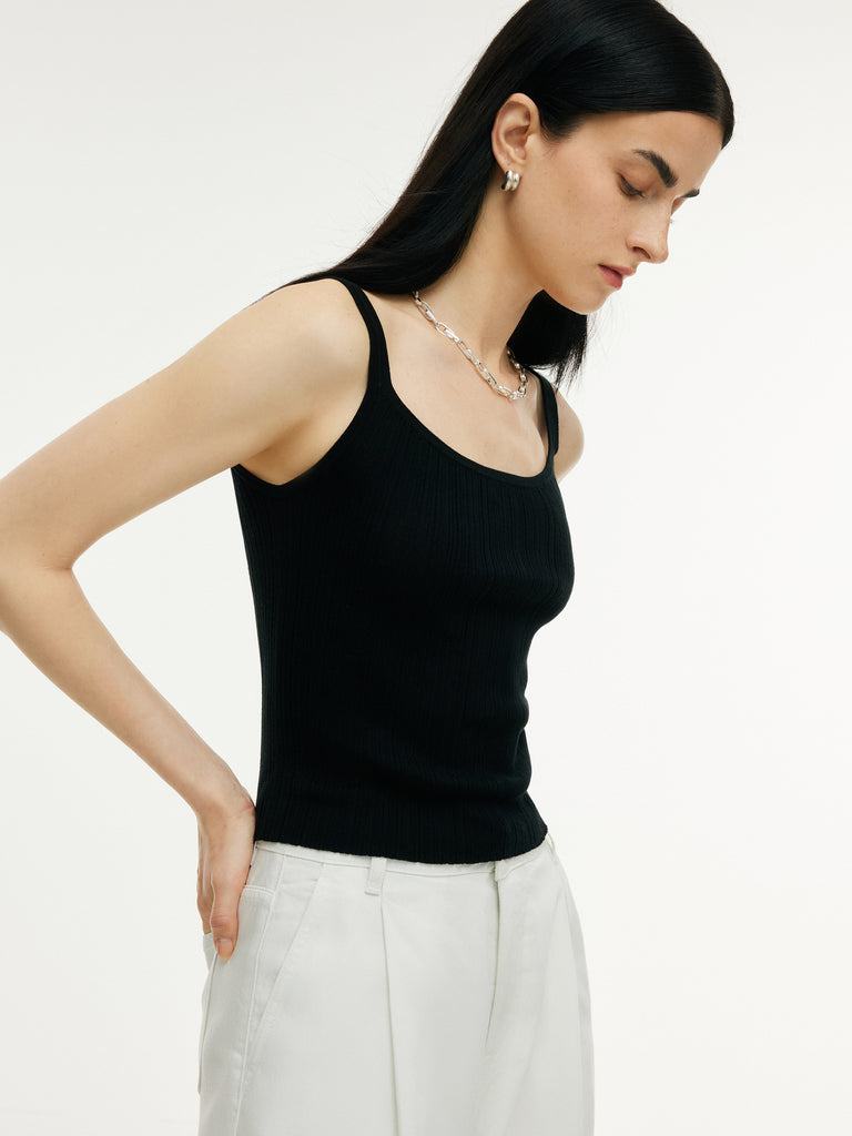 Tencel Mulberry Silk Blend Women Knit Stretchy Tank Top – GOELIA