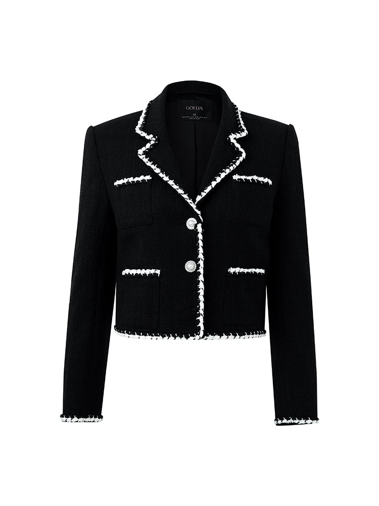 Tweed Knitted Short Jacket – GOELIA