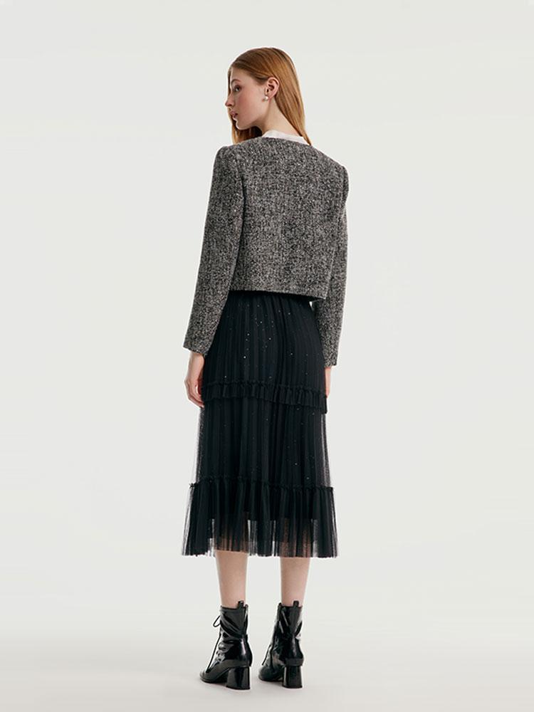 Classic Tweed Cropped Jacket – GOELIA