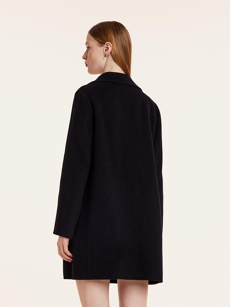 Wool And Cashmere Double-Faced Notched Lapel Women Coat – GOELIA