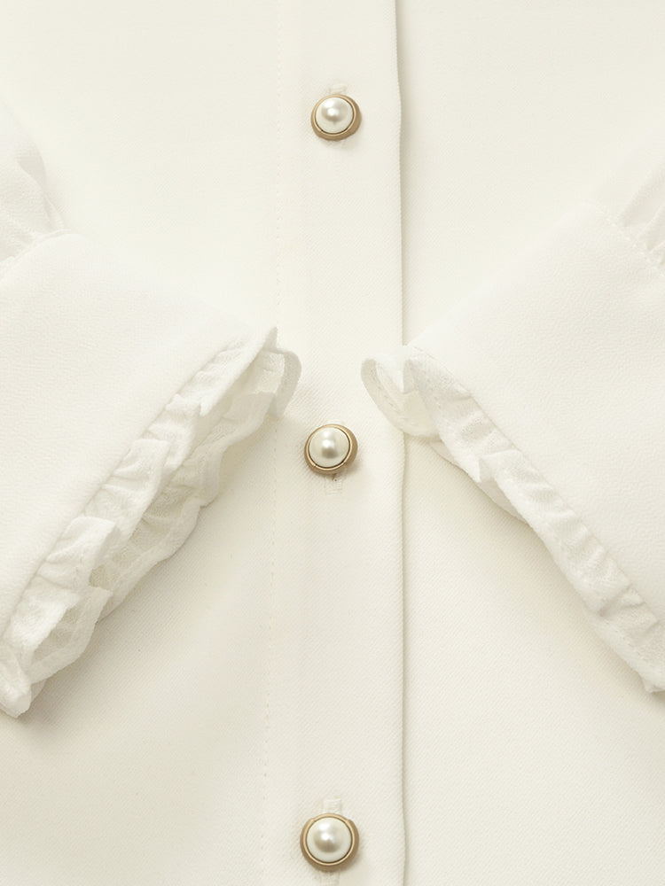 Bow Tie Ruffle Collar Women Shirt – GOELIA