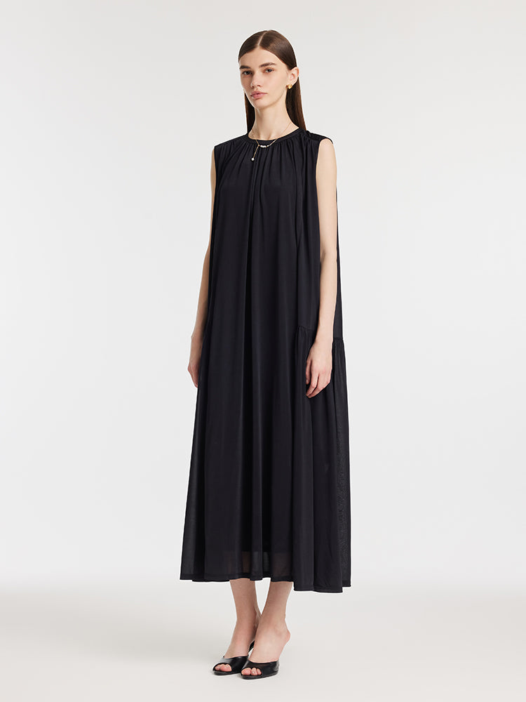 Knitted Women Maxi Vest Dress With Belt And Bottomed Spaghetti Strap D ...