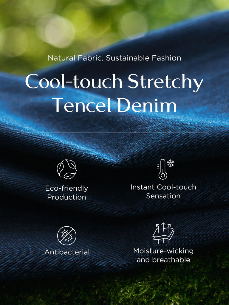 Denim Lyocell Patchwork Crop Jacket And Skirt Two-Piece Set – GOELIA