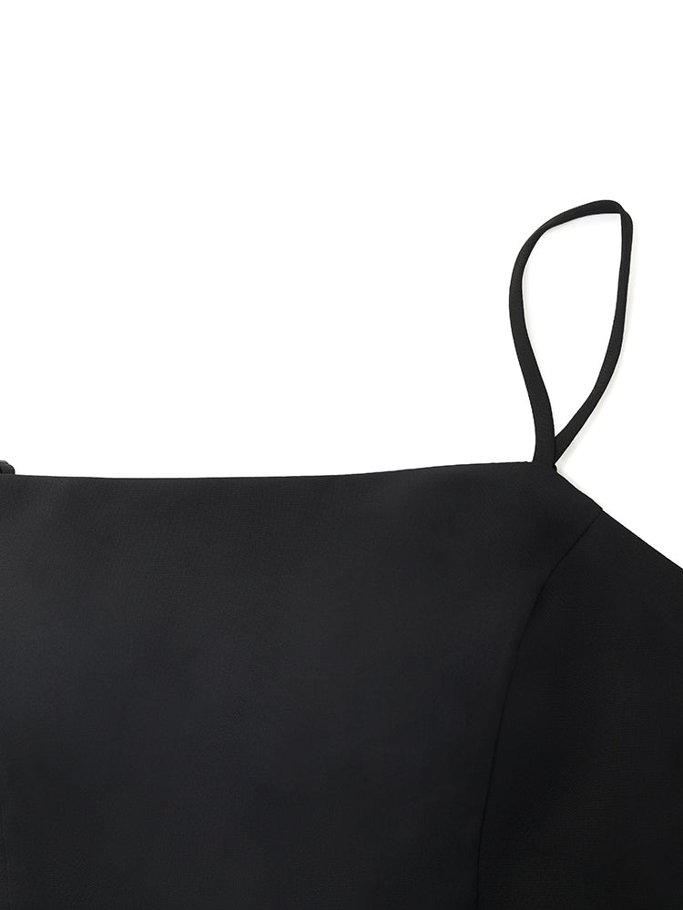 Back Twisted Spaghetti Strap Dress With Detachable Bra Pads – GOELIA