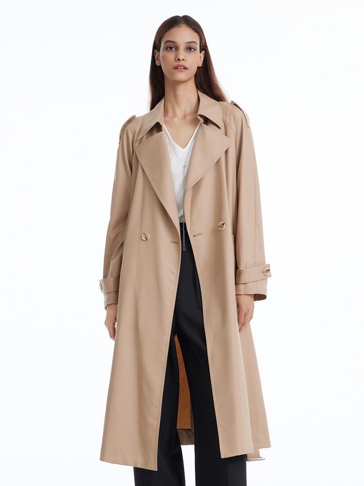 Worsted Woolen Double-Breasted Trench Coat – GOELIA