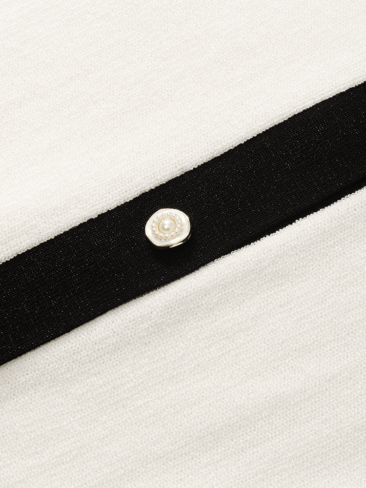 Contrast Trim Knitted Cardigan And Camisole Two-Piece Set – GOELIA