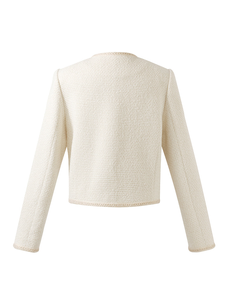 Tweed Boxy Women Crop Jacket – GOELIA