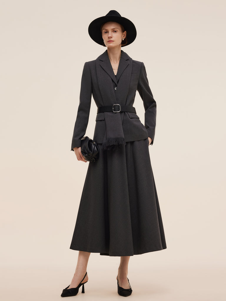 Worsted Wool Blend A-Line Women Skirt – GOELIA