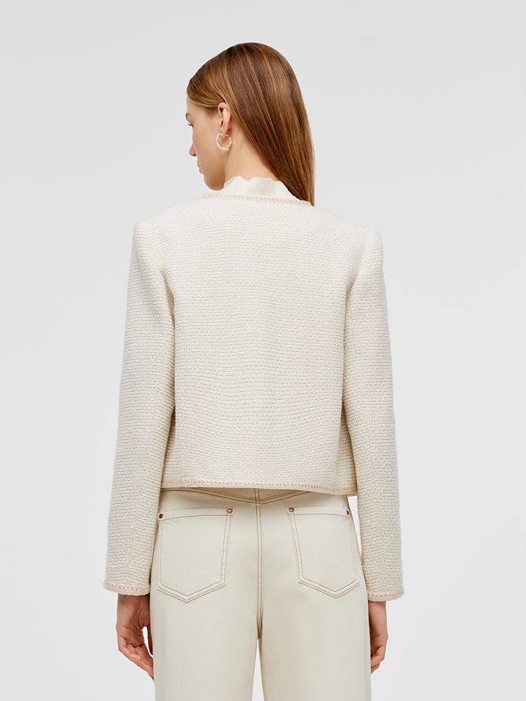 Tweed Boxy Women Crop Jacket – GOELIA