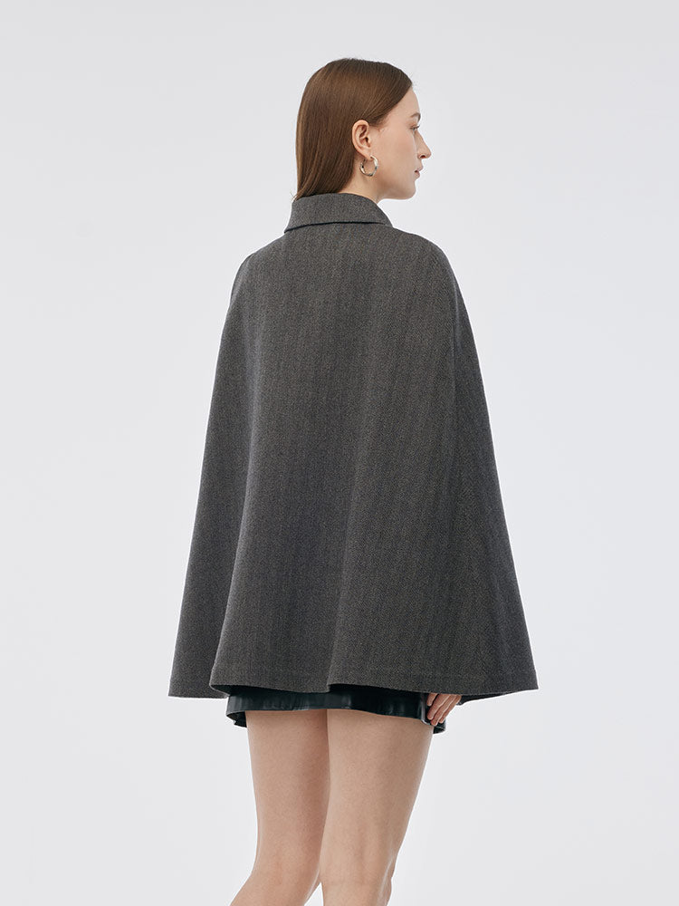 100% Washable Wool Cape And Vest Two-Piece Set – GOELIA