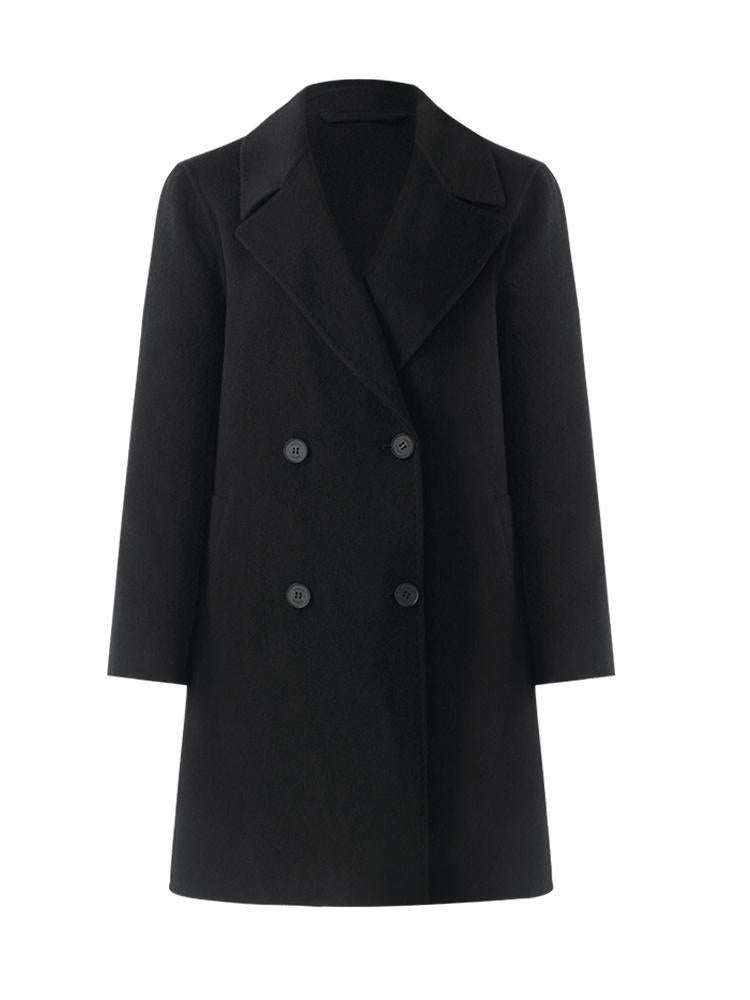 Wool And Cashmere Double-Faced Notched Lapel Women Coat – GOELIA