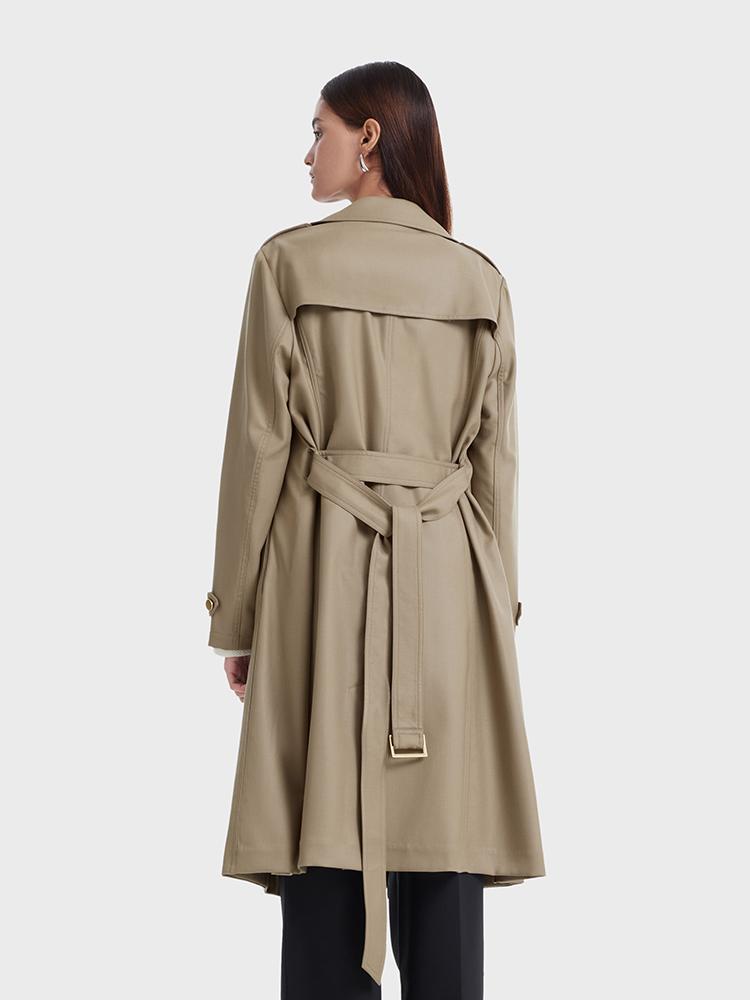 Worsted Woolen Women Trench Coat With Belt – GOELIA
