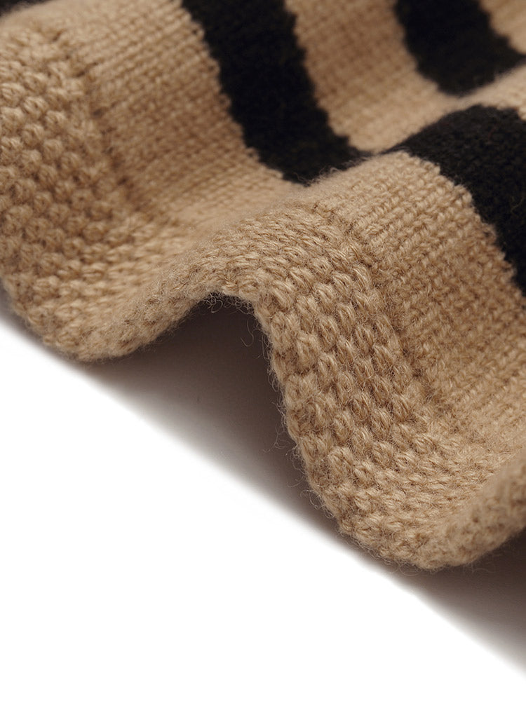 Button Up Woolen Striped Lady Cardigan – GOELIA