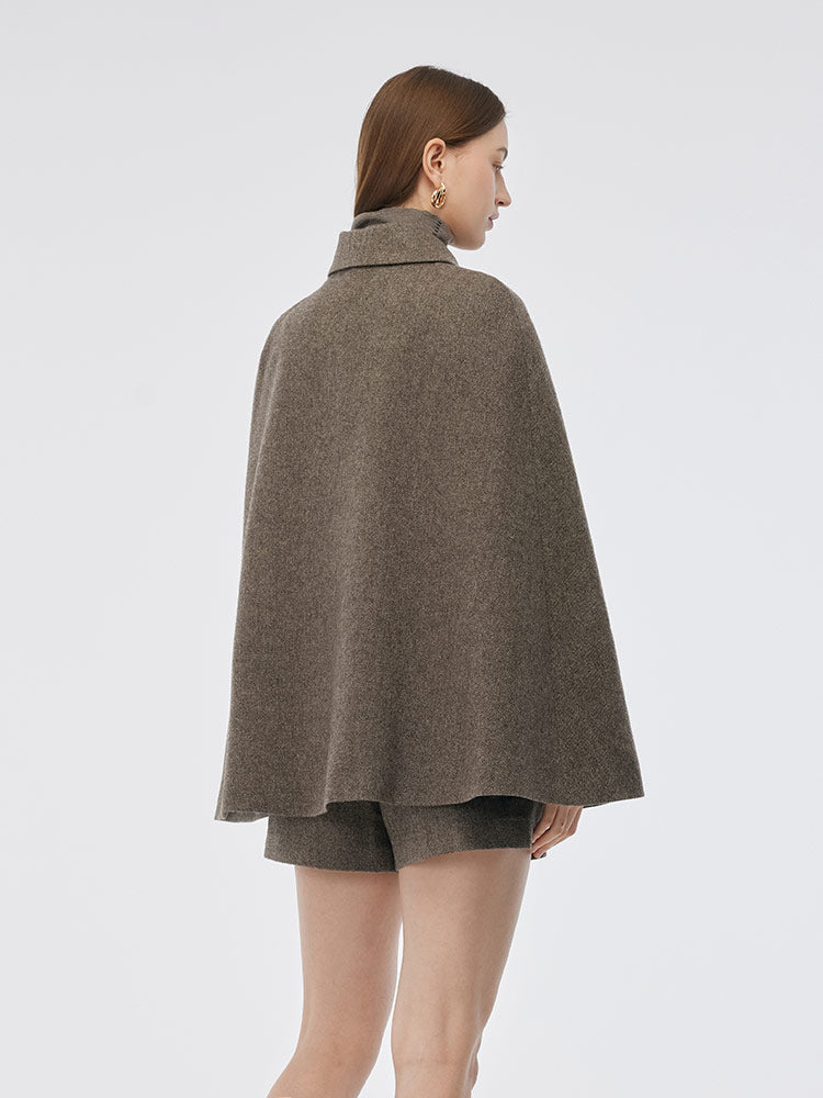 100% Washable Wool Cape And Vest Two-Piece Set – GOELIA