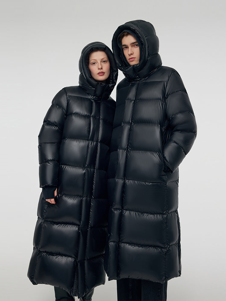 Windproof Warm Hooded Long Goose Down Coat – GOELIA