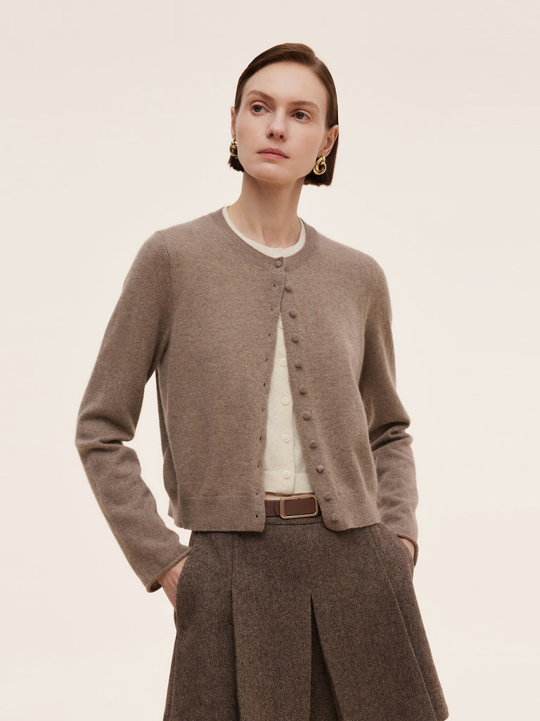100% Cashmere Faux Two-Piece Women Cardigan – GOELIA