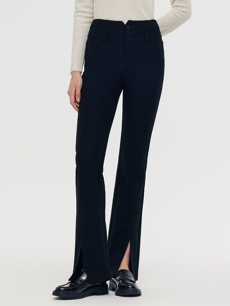 Knitted Slit Flared Women Pants – GOELIA