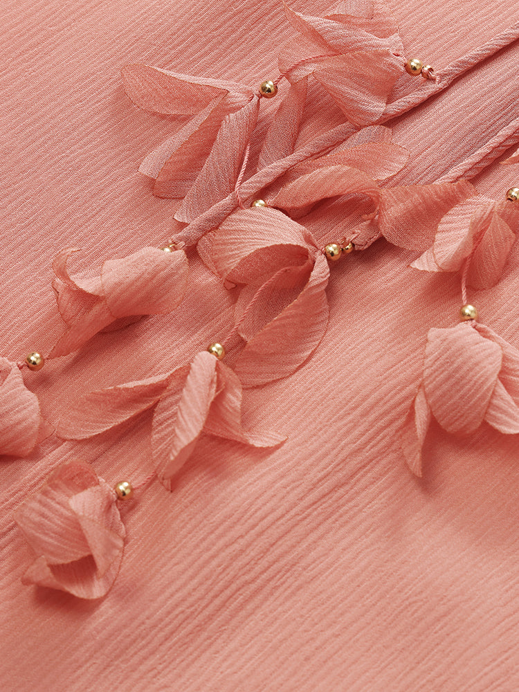 12 Momme Mulberry Silk Ruffle Trim Women Blouse With Bottomed Camisole ...