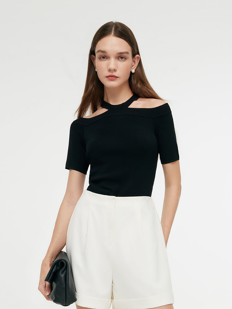 Off-shoulder Women Knit Top – GOELIA