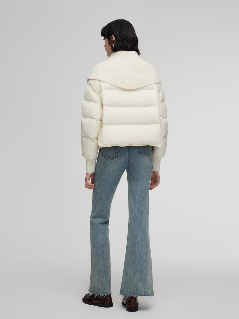 Cocoon Knitted Convertible Collar Goose Down Jacket – GOELIA
