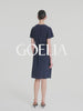 Triacetate Dress With Belt And Silk Scarf – GOELIA